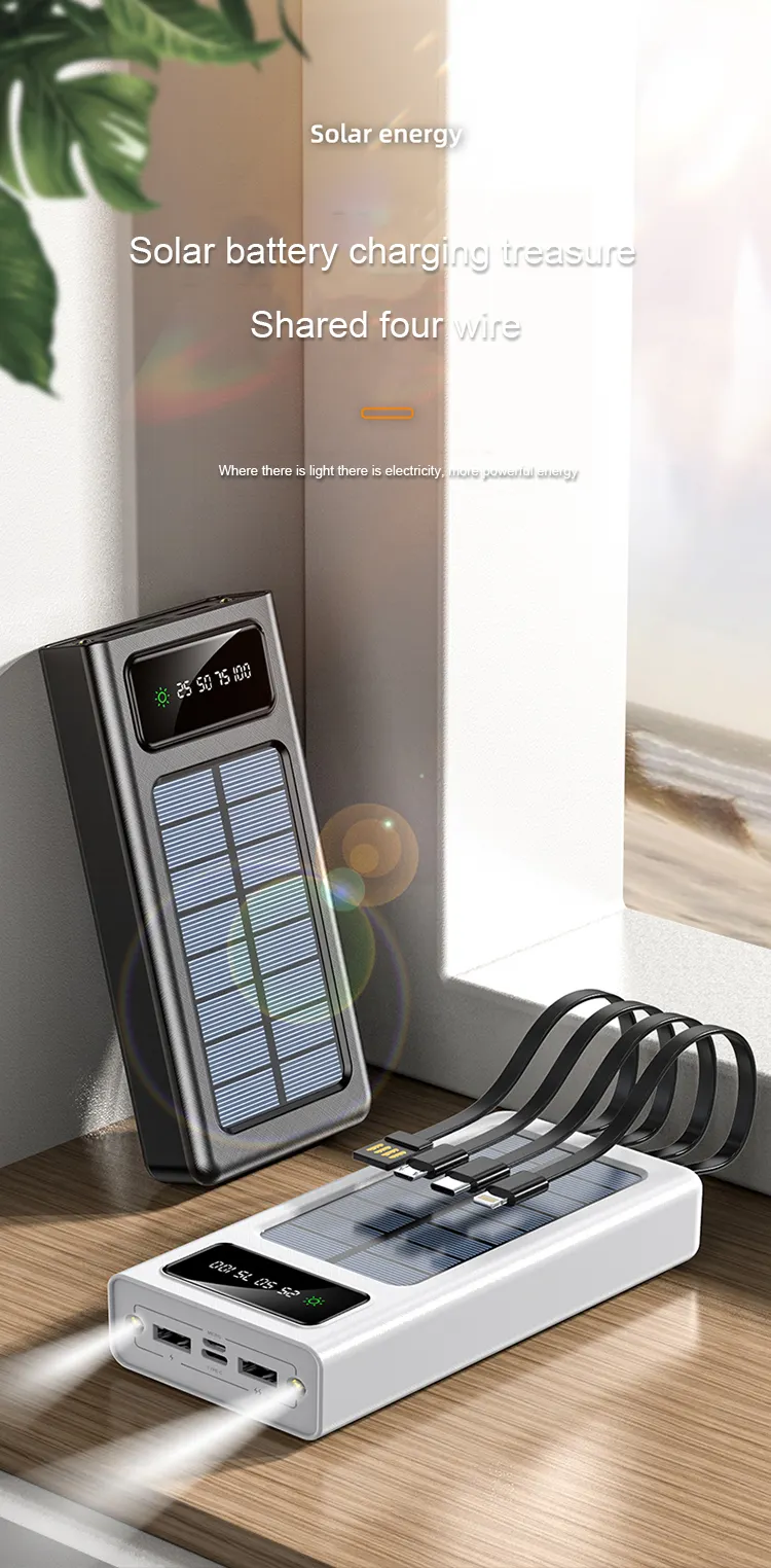 Multi-charging Portable 10,0000mah Solar Power bank