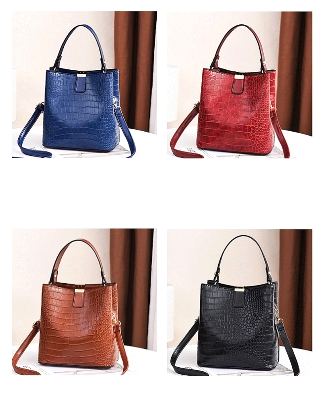 Retro Alligator Ladies Pu Leather Bucket Sling Bag – Mobigear