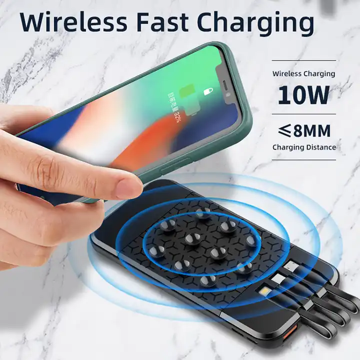 Earldom 10,000mAh Portable 4 in 1 Built In Cable Fast Charging and ...